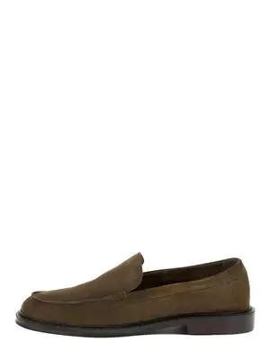 Boggi Milano Suede Blake-stitched Loafers - Brown