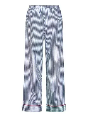 MC2 SAINT BARTH Striped Cotton Straight Trousers - Blue