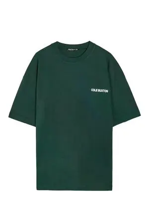 COLE BUXTON Logo-print Drop-shoulder T-shirt - Green