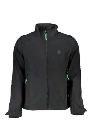 GIAN MARCO VENTURI VINTAGE Logo-patch Zip-up Jacket - Black