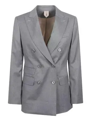 Max Mara Double-breasted Virgin Wool Jacket - Grey