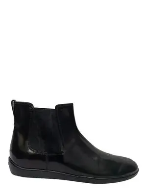TOD'S Vintage Patent Leather Ankle Boots - Black