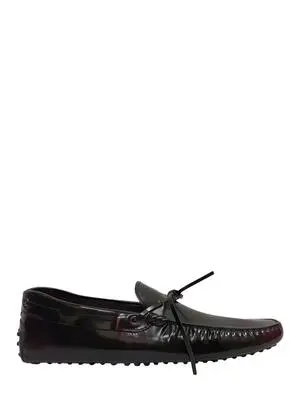 TOD'S Bow Brushed Moccasins - Red