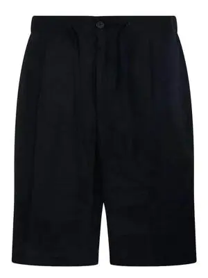 HEVO Drawstring Pleated Shorts - Black