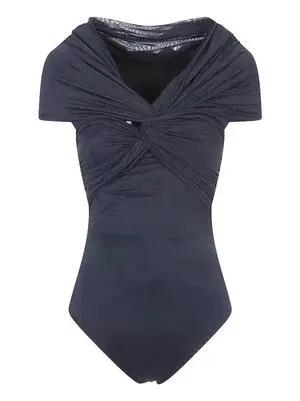 GENTRYPORTOFINO Twisted Draped One-piece Swimsuit - Black