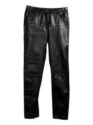 Etro Straight-leg Leather Trousers - Black