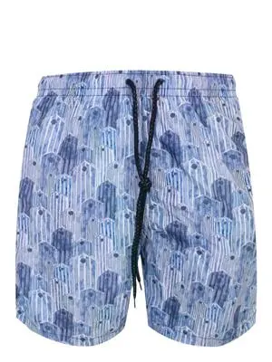 DRUMOHR Slub-texture Drawstring Shorts - Blue