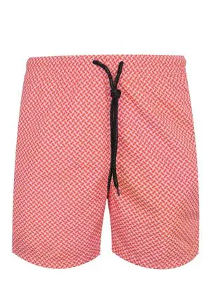 DRUMOHR Geometric-print Drawstring Shorts - Orange