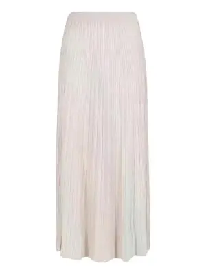 ROBERTO COLLINA Metallic Ribbed-knit Midi Skirt - Neutrals