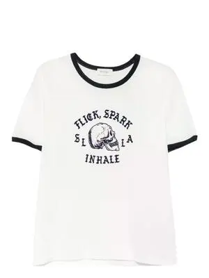 SECOND / LAYER Flick Spark Inhale Ringer T-shirt - White