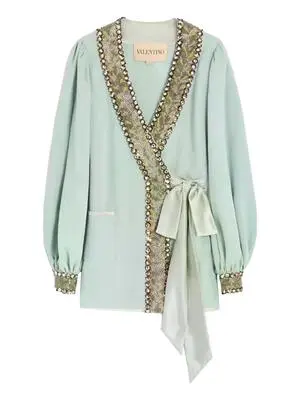 Valentino Garavani Embroidered Detail Blouse - Green