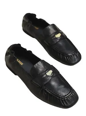 G.H.BASS Rumi Penny Loafers - Black Leather Smooth