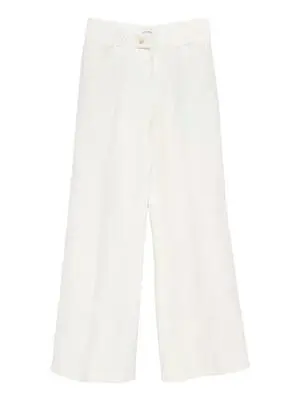 Closed Pressed-crease Wide-leg Trousers - Neutrals