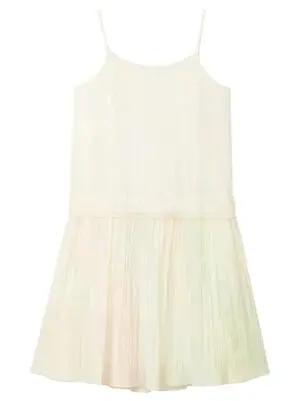 B+AB Ruffled Pleated Mini Dress - Neutrals