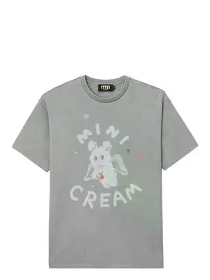 MINI CREAM Graphic-print Cotton T-shirt - Grey