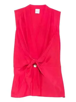 Paul Smith Tie-waist Silk Top - Red