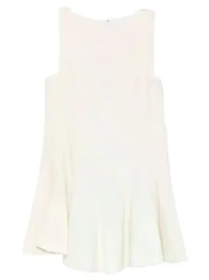 Khaite Mags Sleeveless A-Line Dress Neutrals