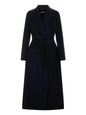 Max Mara Belted Wrap Single Breasted Coat - Blue