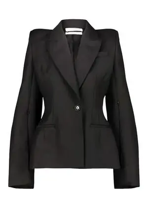 Matieres Fecales Structured-shoulder Blazer - Black