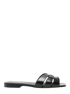 Saint Laurent Tribute Leather Sandals Brown