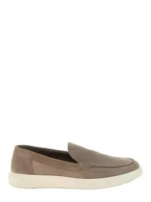 Boggi Milano Stratus Suede Loafers With Flexible Rubber Soles - Brown