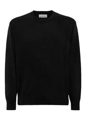 LANEUS Embroidered-Star Crew-Neck Sweater Black