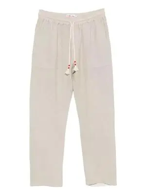 MC2 SAINT BARTH Drawstring-waist Linen Trousers - Neutrals