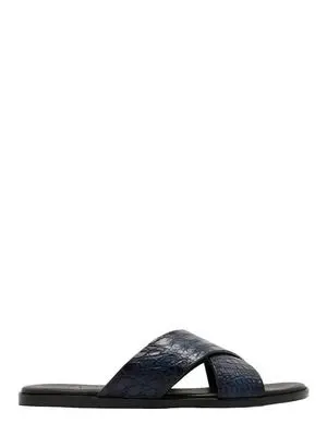 Magnanni Leather Flat Sandals - Blue