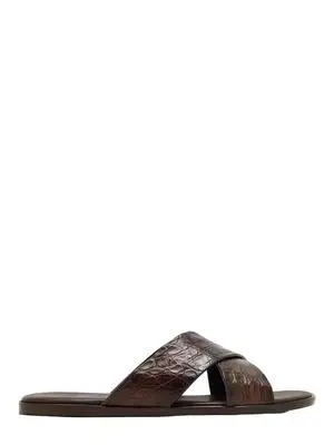 Magnanni Criss-cross Leather Sandals - Brown