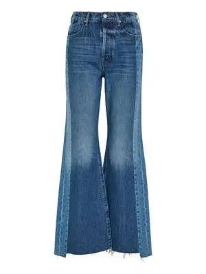 MOTHER The Tux Sidestepper Sneak Fray Wide-leg Jeans - Navy