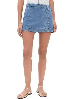 Madewell Denim Wrap Mini Skort - Midvale Wash