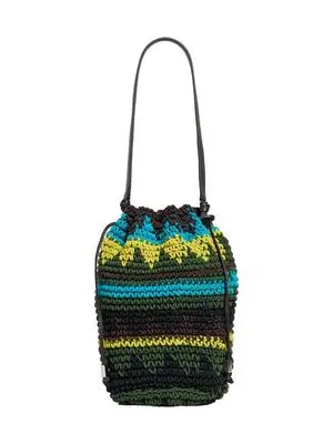 Staud Emmy Crochet Drawstring Bucket Bag - Happy Sack