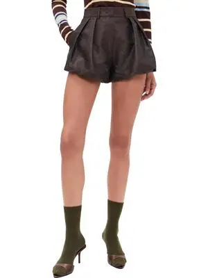 MSGM Bubble Mini Shorts - Brown