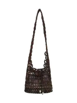 Staud Coronado Beaded Shoulder Bag - Brown