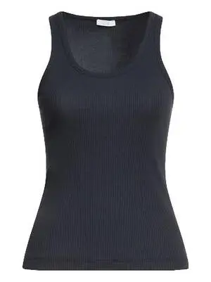 Peserico Ribbed Cotton Elastane Tank Top - Blue
