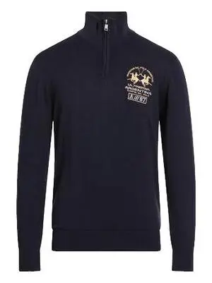 LA MARTINA Embroidered Half-zip Sweater - Navy