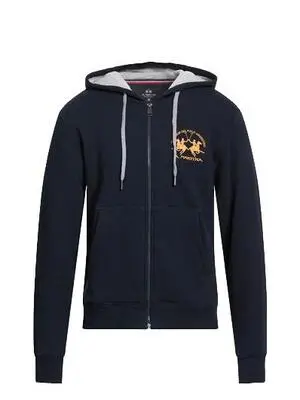 LA MARTINA Cotton-elastane Hooded Sweatshirt - Navy