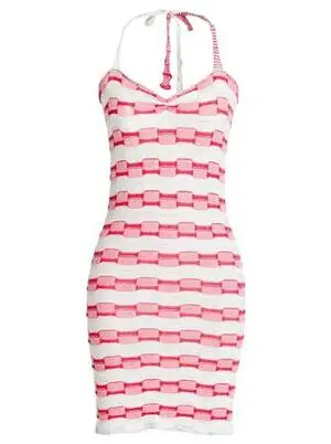 Gimaguas Jacquard-knit Bodycon Mini Dress - Red