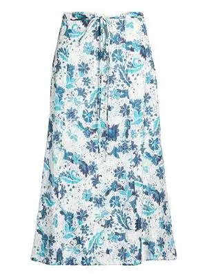 REALLY WILD Floral Jacquard Flared Midi Skirt - Blue