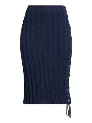 Kenzo Midi Cotton Cable-knit Skirt - Navy