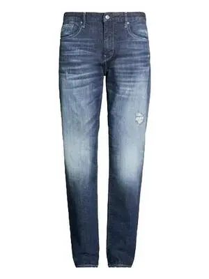 Armani Exchange Tapered Jeans With Distressed Details - Blue