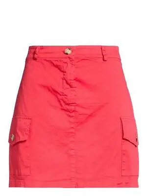 VICOLO Mini Flared Cotton Skirt - Red