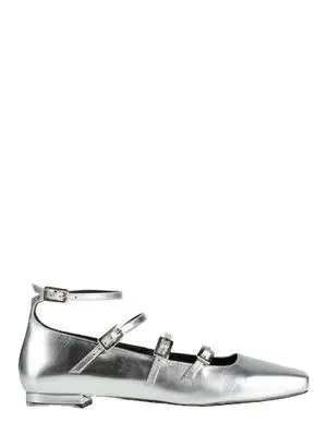 ALOHAS Leather Ballet Flats - Silver