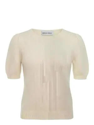 EMERSON RENALDI Crew-neck Cropped Sweater - Neutrals