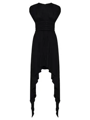 Alaïa Asymmetrical Cut Dress - Black