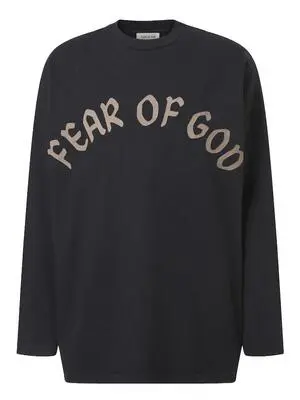 Fear Of God Logo Cotton Jersey T-shirt - Black