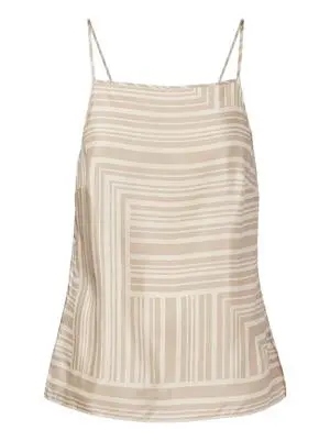 JOSEPH Stace Printed Silk Top - White