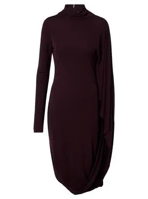Stella McCartney Caped Crepe Jersey Minidress - Brown