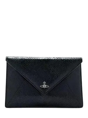 VIVIENNE WESTWOOD Orb Leather Clutch Bag - Black