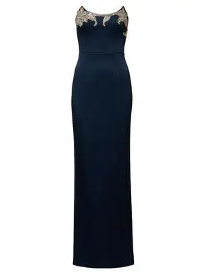 Rebecca Vallance Alessa Embellished Bustier Gown - Blue